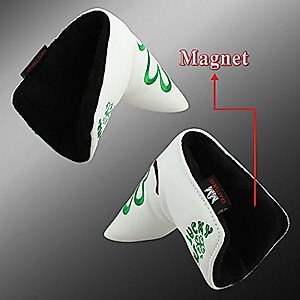 CRAFTSMAN GOLF Green Lucky Clover Headcover Blade Putter Cover for Scotty Cameron Taylormade Odyssey Blade（Blade