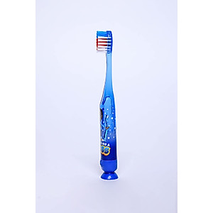 OUR REFLECTIONS Kids Manual Light Up 60 Seconds Timer Toothbrush, Suction Cup, Soft Bristles, Ages 3 and up. John (John Light Up Timer Toothbrush, Blue)