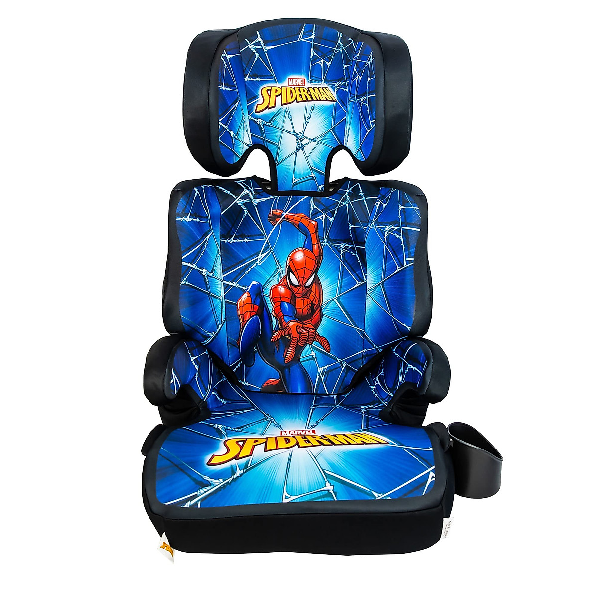KidsEmbrace Marvel Spider Man High Back Toddler Car Seat Convertible to Backless Booster with Cup Holder and Adjustable Seat Belt, Blue