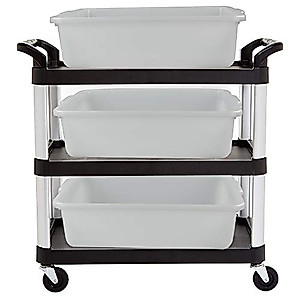 Kekow 4-Pack 22 L Commercial Bus Tubs/Bus Box, White Large Plastic Tote Box