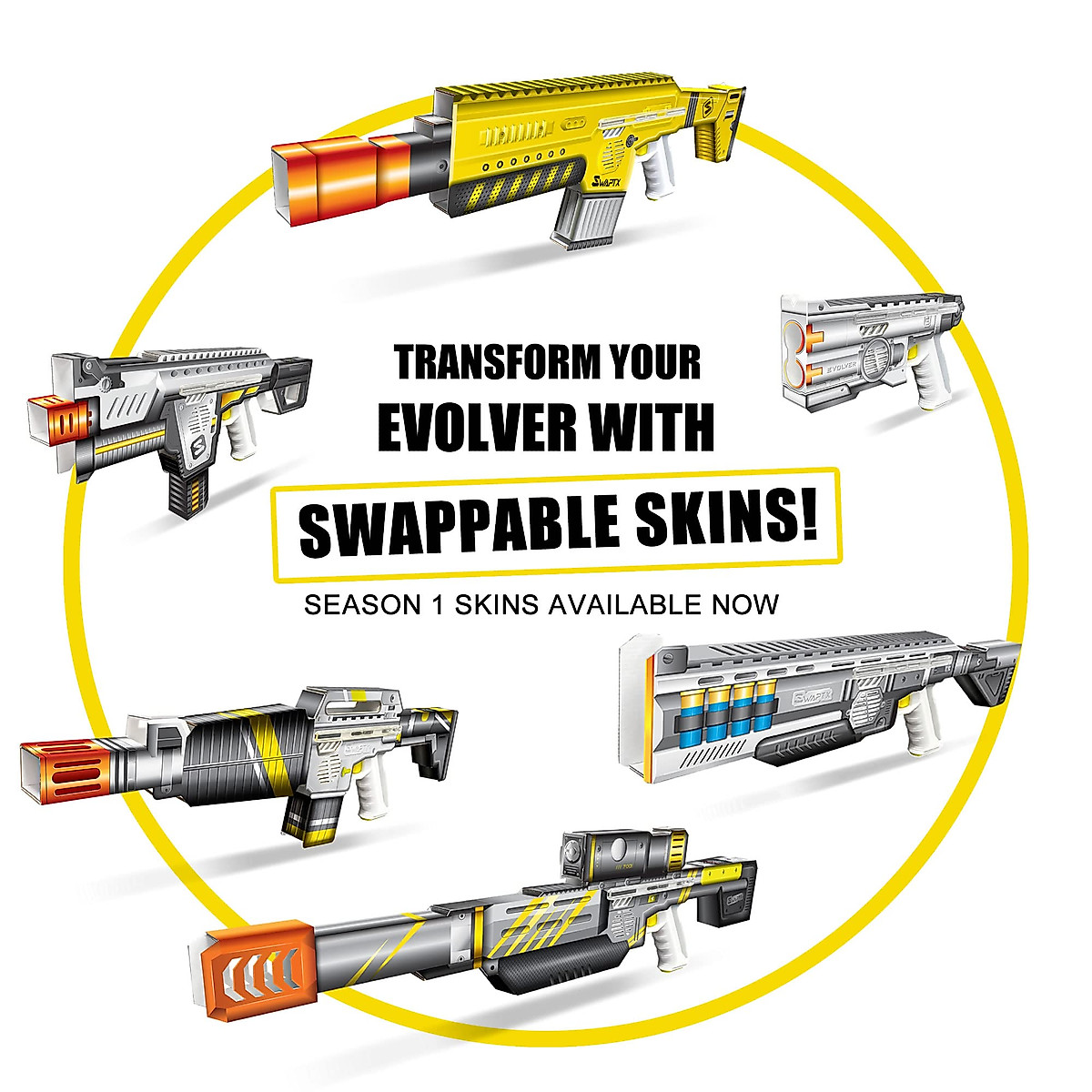 Evolver Laser Tag Gun with Headset Sensors | 2 Player Set | Backyard Royale Bundle | Swap Skins to Transform Your Blaster | The Only Swappable Skin Laser Tag System | Brought to You by Swaptx