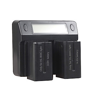 WELLMAKING 80W Battery Set 2 Batteries One Charger is Dedicated to 800C LED Light（The Lights in The Picture Need to be Purchased Separately）
