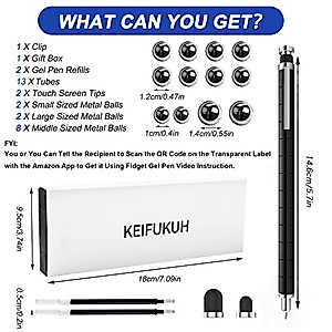 Fidget Gel Pens Gifts for Men - Birthday Gifts for Teenage Boys, Fun Gifts for Him and Kids, Mens Gifts for Dad, Personalised Gadget for Women Gifts, Unique Teen Girl Gifts, Father s Day Gifts (Black)