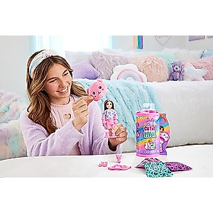 Barbie Chelsea Cutie Reveal Small Doll & Accessories, Brunette with Teddy Bear Costume, 6 Surprises (Styles May Vary)