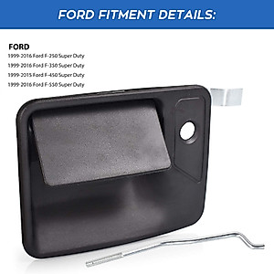 FAERSI Exterior Outside Door Handle Front Left Driver Side Replacements for 1999-2016 Ford F-250 F-350 F-450 F-550 Super Duty | 2000-2005 Ford Excursion | 00-15 Ford F650 | 00-13 Ford F750, 79306