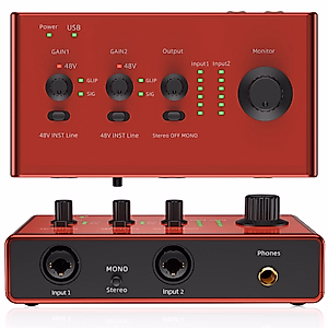 USB Audio Interface with 1x XLR/TRS 1x 1/4" 2X RCA USB (AU13)