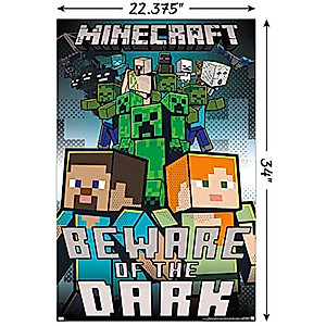 Trends International Minecraft-Beware of The Dark Wall Poster, 22.375" x 34", Unframed Version