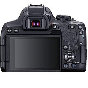 Canon EOS 850D / Rebel T8I DSLR Camera w/EF-S 18-55mm F/4-5.6 STM Zoom Lens + 64GB Memory, Case, Tripod, Flash, Remote, and More (32pc Bundle) (Renewed)