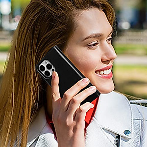 DorisMax iPhone 14 Pro Wallet Case,Detachable Flip Folio Cover RFID Blocking 4 Card Slots Holder Premium PU Leather Magnetic Kickstand Shockproof Protective Phone Case for iPhone 14 Pro 6.1" Black