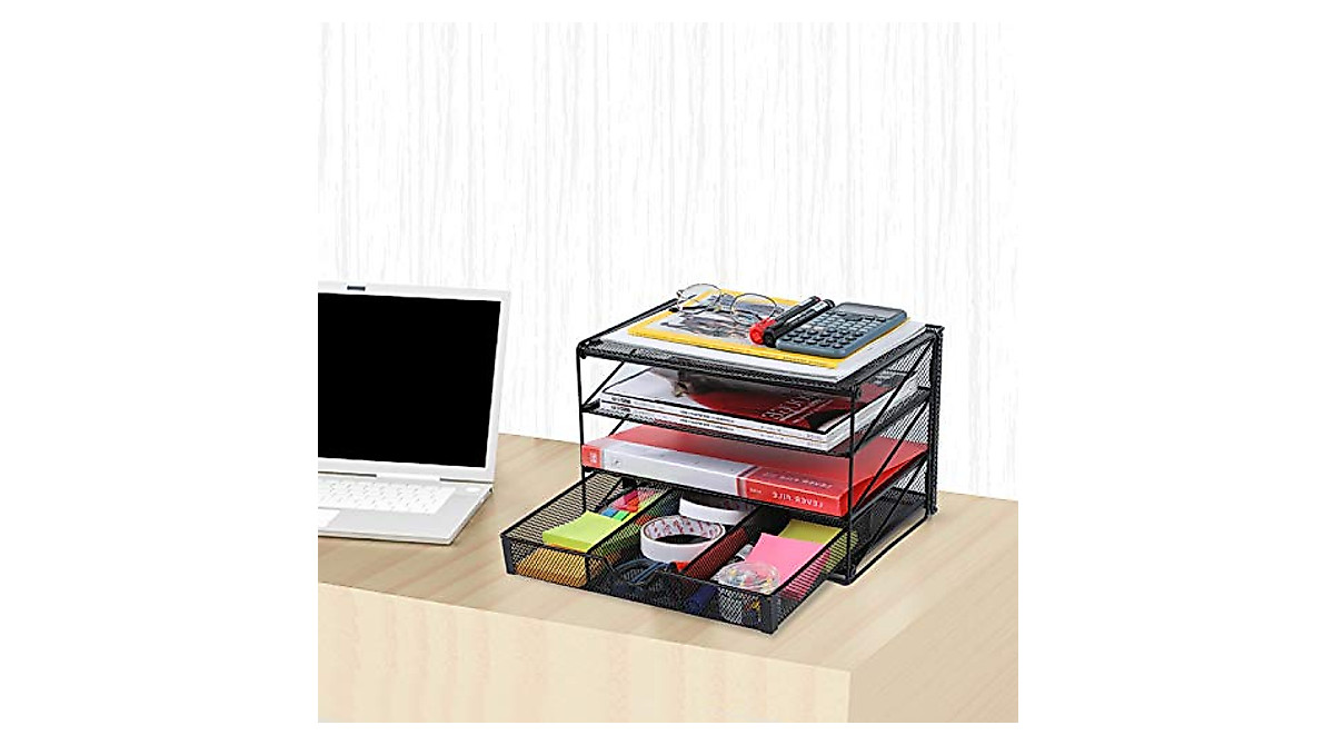 Veesun 3-Tier Desk Organizer with Drawer | Stylish & Efficient