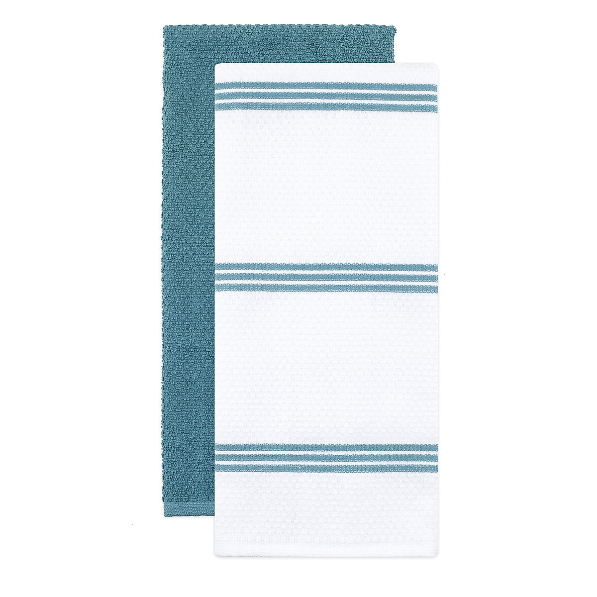 Kitchen Towels Dishcloths Oven Mitts and Pot Holders Set of 9, Oeko-Tex 100% Cotton Terry Dish Towels & Dish Cloths, Non-Slip Silicone, Blue