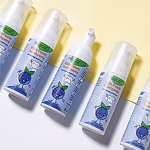 Foam Toothpaste Kids, Children Whitening Toothpaste with Low Fluoride & Natural Formula to Reduce Plaque, Toddler Foaming Toothpaste for U Shaped Toothbrush for Kids Ages 3 and Up (Blueberry)