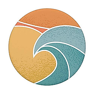 Ocean Vacation Beach Sand Sea Palms Retro Sunset Wave PopSockets PopGrip: Swappable Grip for Phones & Tablets
