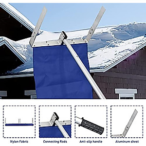 20 Feet Aluminum Snow Rake, with 17' Snow Slide, 5 Extension Tubes & Anti-Skid Handle, Telescoping Snow Removal Tool for Removing Snow, Leaves, Debris…