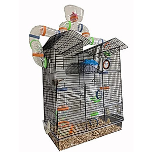 Acrylic Large 5-Level Lookout Tower with Long Crossover Tube Habitat Hamster Rodent Gerbils Mouse Mice Small Animal Cage