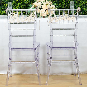 Efavormart Set of 2 | Natural Wood Bride and Groom Chair Signs, Wedding Photo Booth Props, Calligraphy Wall Hanging Decor - 12"X5"