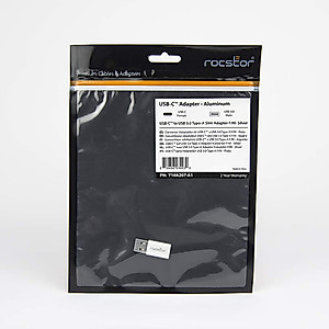 Rocstor USB Data Transfer Adapter - Type C Female USB - Type A Male USB - White Male Adapter White