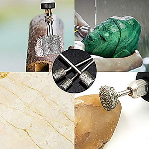 1/8" Shank Cylinder Grinding Burrs, 60 Grit Diamond Coated Grinding Head for Dremel Type Rotary Tool (3mm Shank x 3mm Head)