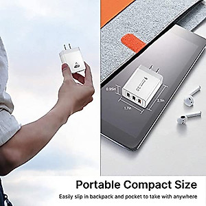 USB Wall Charger, Yosou 3-Port Fast Charging Block 33W Quick Charge 3.0 Wall Charger Plug USB Cube Power Adapter Charger Block for iPhone Xs/XS Max/XR/X/8/7/6, Samsung, LG, Tablets, Kindle and More