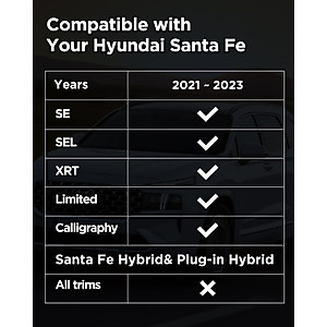 Liner Master® for Hyundai Santa Fe Floor Mats 2023 2022 2021 (Not for Hybrid) 4 PCS All Weather Custom Floor Liners Fit for Front Rear Cargo, Heavy Duty Interior Accessories for Hyundai Santa Fe