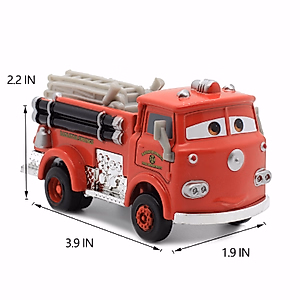 IYZEVK Car 3 Toys, Car Movie, Jackson, The King, Die-cast Toy Car, for a Boy's Birthday (Red Firetruck)
