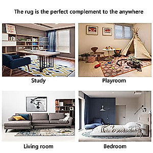 Black and Gold Rugs Large Feather Living Room Bedroom Carpet Outdoor Indoor Washable Rug 79 in x 55 in