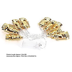 Jopwkuin Decorative Light, 10LED Battery Powered LED Light Decor Iron+ABS Materials Mubarak Eid String Light for Garden for Patio Decor for Home