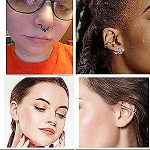 YACHY 4Pcs 16G Nose Rings for Women Man Cute Halloween Bat Ring Opal Cartilage Earrings Surgical Steel Nose Rings Hoop Tragus Helix Rook Daith Earrings Hinged Ring for Ear Nose Body Piercing Jewelry