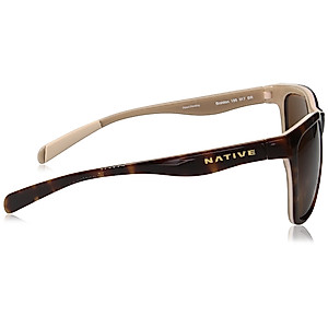 Native Eyewear Braiden Square Sunglasses, Platinum/Brown Polarized, 56 mm