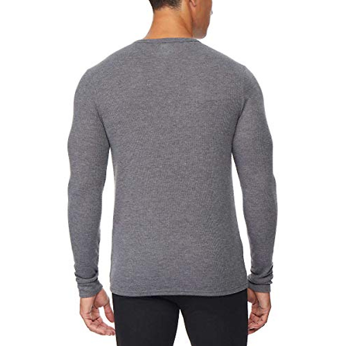 32 DEGREES Men's Heat Long Sleeve Crew Neck Tee 2-Pack (White/Charcoal, Large)