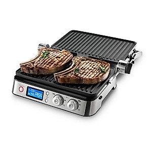 De'Longhi CGH1030D Livenza All-Day Grill, Griddle and Waffle Maker Silver Large