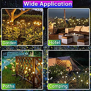 KoveYzao 2 Pack 10LED Solar Garden Light, Upgraded Ultra-Bright Solar Firefly Light, Swaying by Wind, Outdoor Waterproof, 8 Lighting Modes, Landscape Lamp for Garden, Patio, Camping, Paths, Yard