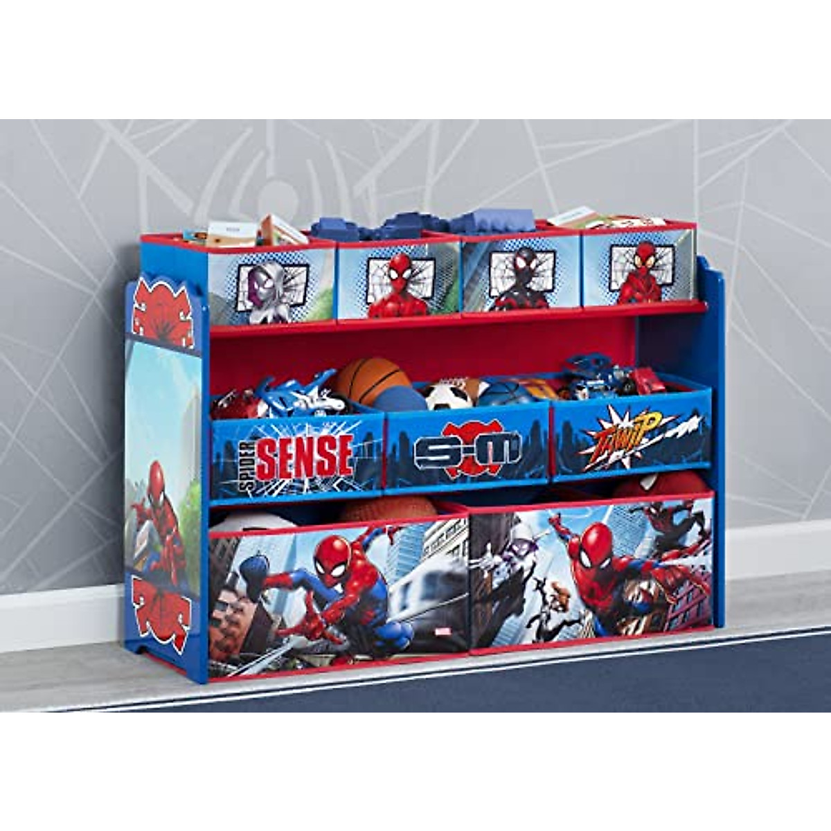 Marvel Spider-Man Deluxe 9 Bin Design and Store Toy Organizer by Delta Children