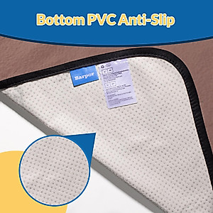 Barpor 48" x 66" Washable Dog Pee Pads Reusable Non-Slip - Puppy Pads Indoor Potty Training Leakproof, Whelping Pads for Floor, Bed, Crate, Cadges, Playpen, Couch Waterproof, Coffee