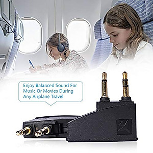BUTIAO Airplane Adapter for Headphone, 3.5mm Airline Flight Converter for Bose QuietComfort 15 25 35 3 2 QC15 QC25 QC35 QC3 QC2 SoundLink AE2 Headphones