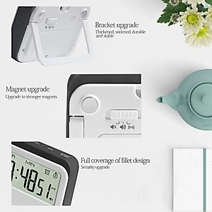 Digital Kitchen Timer, Alarm Clock,Stopwatch,Large Digits,Loud Alarm, Mute Blinking Light and Magnetic Stand .Kitchen Timer, Classroom Timer... (Gray)