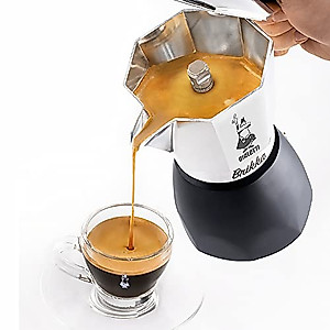 Bialetti - New Brikka, Moka Pot, the Only Stovetop Coffee Maker Capable of Producing a Crema-Rich Espresso, 2 Cups (3,4 Oz), Aluminum and Black