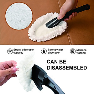 3 Pcs Small Hand Rubber Broom and Dustpan Set,Mini Dustpan and Brush Set with Soft Dust Brush,dust Pans with Brush for Sofa,Floor,Car, Desk, Keyboard…