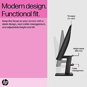 HP 24 inch 1080P Computer Monitor Bundle With Docztorm Dock, 24" Full HD (1920x1080) 75Hz Anti-Glare IPS Display with Built-In Speakers, HDMI, VGA, Displayport, Ideal for Home and Business - Pack of 2