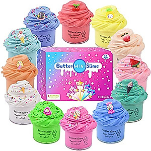 12 Pack Butter Slime Kits,Scented Slime for Kids Party Favor Gift,Stress Slime Toy for Girls and Boys,Soft and Stretchy