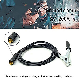 TOSENBA Welding Ground Clamp Earth and Cable Grounding Clip Fit Plasma Cutter Machine and Tig / Stick / MMA / MIG Welding Machine 10Feet 16mm² Connector DKJ10-25 Copper Grip Clip Clamp (3m，10feet)