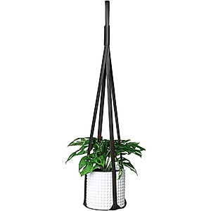 Leather Hanging Planters Holders Plant Hanger,Hanging Baskets Leather Hanging Flower Pot Basket for Home Decor Cactus Succulents Flower Basket White