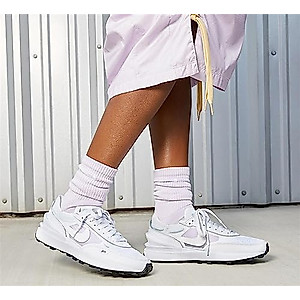 Nike Womens Waffle One Leather Textile White White Black Trainers 9.5 US