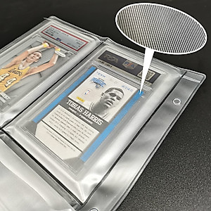 Graded Card Slab Binder Pages for Storage & Display, Compatible with 40 PSA, BGS, BCCG, CGC Graded Sports Cards, Also Fit One-Touch Magnetic Card Holders, 10 Pages (Card & Case Not Include)