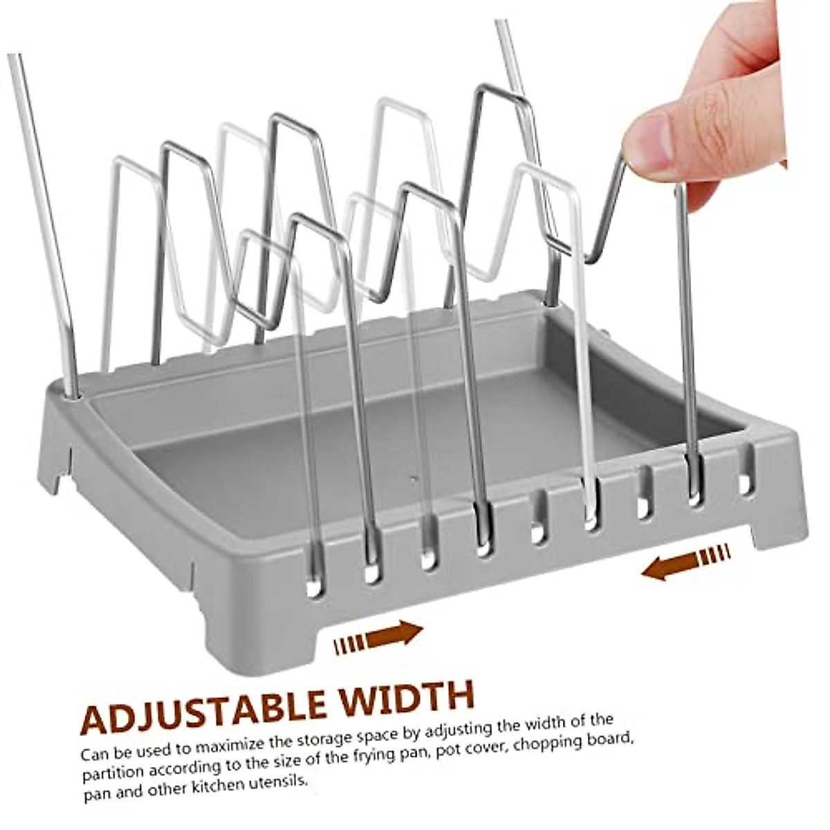 Hoement 2pcs Desktop Storage Rack Desktop Stand Metal Stand Wall Mounted Dish Drying Rack Cutting Board Rack Pan Lid Holder Pot Lid Stand Pan Cover Rest Home Supply Cooking Ladle Holder