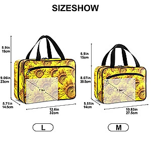 Naanle First Aid Bag Sunflowers Floral Empty Medium Medicine Storage Bag Emergency Treatment Medical Bags Travel Medicine Bag Pill Bottle Organizer for Vitamin Supplement