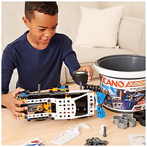 Meccano Junior, RC Police Car with Working Trunk and Real Tools, Toy Model Building Kit, STEM Toys for Kids Ages 5 and up
