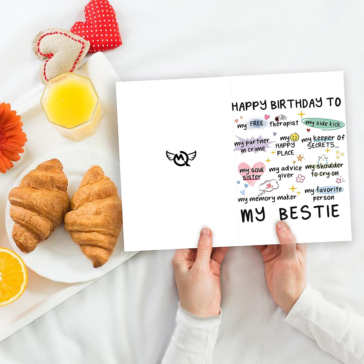 MQMRYeto Funny Birthday Card for Women Sister, Happy Bday Gifts for Bestie, Bestie Birthday Card, Friendship Birthday Card, Best Friend Birthday Card,Happy Greeting Card for Niece