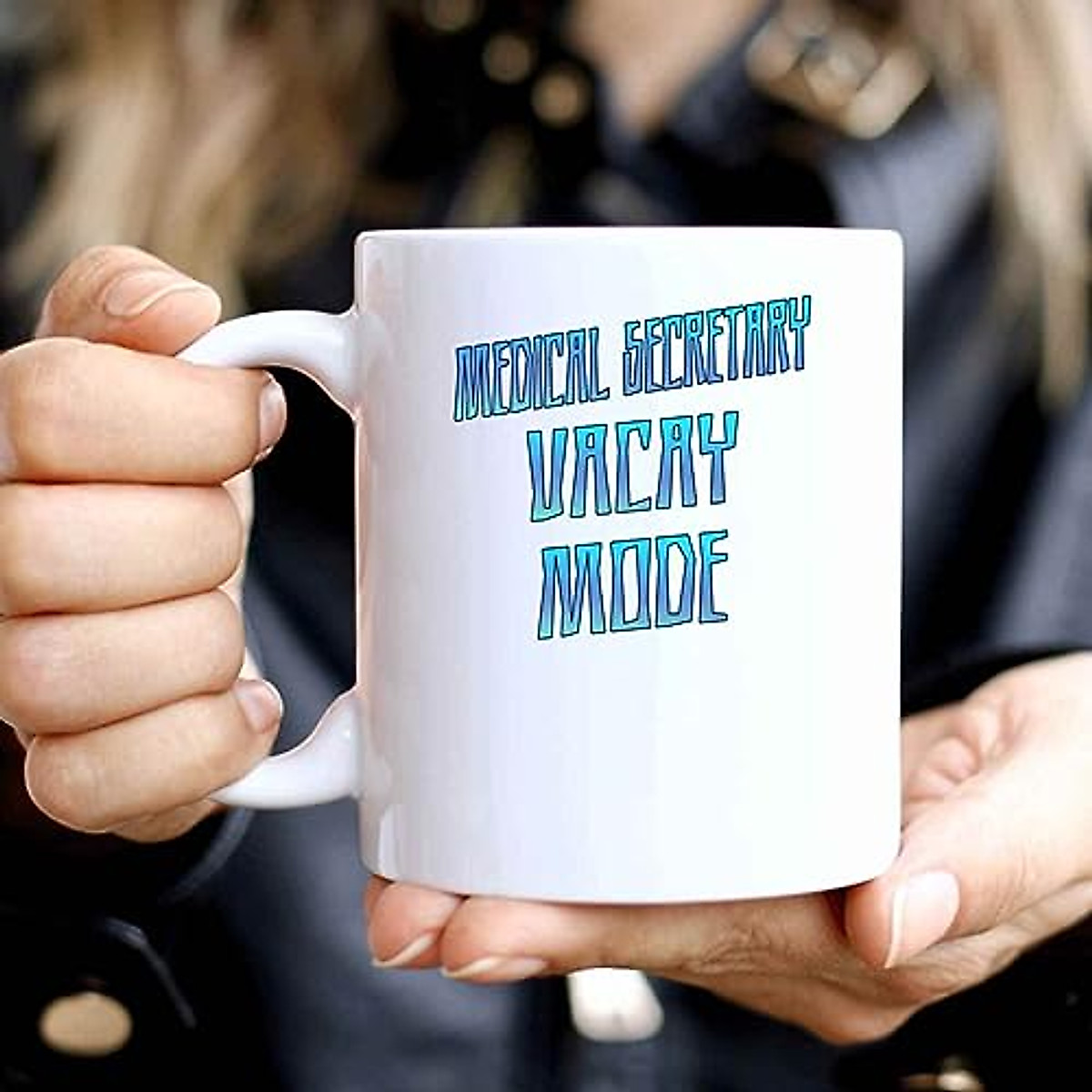 Funtastic Vacation Gifts for Medical Secretary Friends and Family, Perfect for Coworker's Birthday - Vacay Mode Medical Secretary, Joyous Quote on 11 Oz White Ceramic Coffee Mug