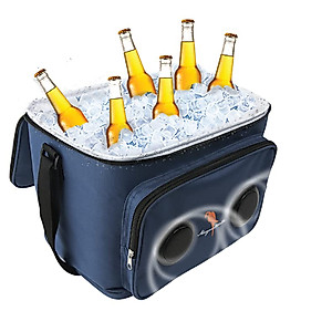 Margaritaville Cooler Bluetooth Speaker, Wireless & Portable Speaker with Ice Chest, 12 Can & Bottle Capacity, 33 Foot Range & 5 Hours of Playtime, Navy